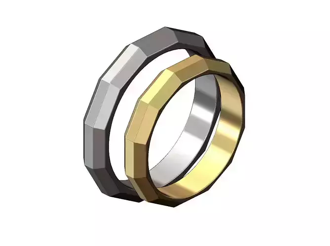 Faceted norrow ring 3D model 3D printable | CGTrader