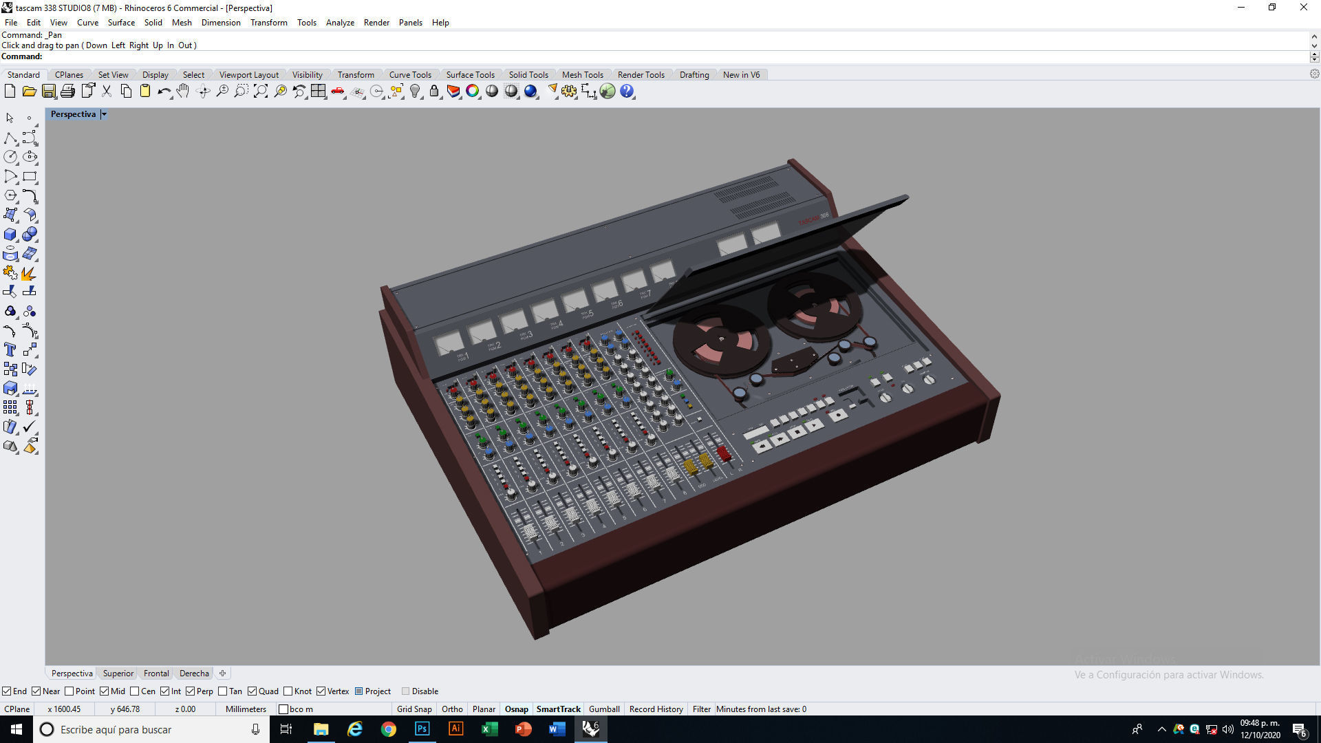Tascam 338 Recorder 3D model | CGTrader