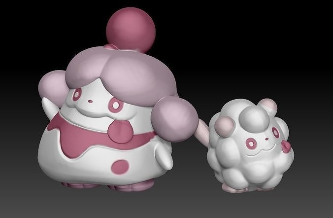 Pokemon Swirlix and Slurpuff 3D model 3D printable | CGTrader