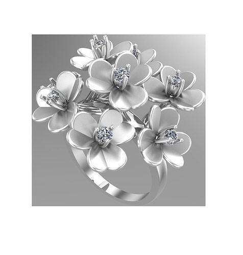 014 - Flower Ring 3D model 3D printable | CGTrader