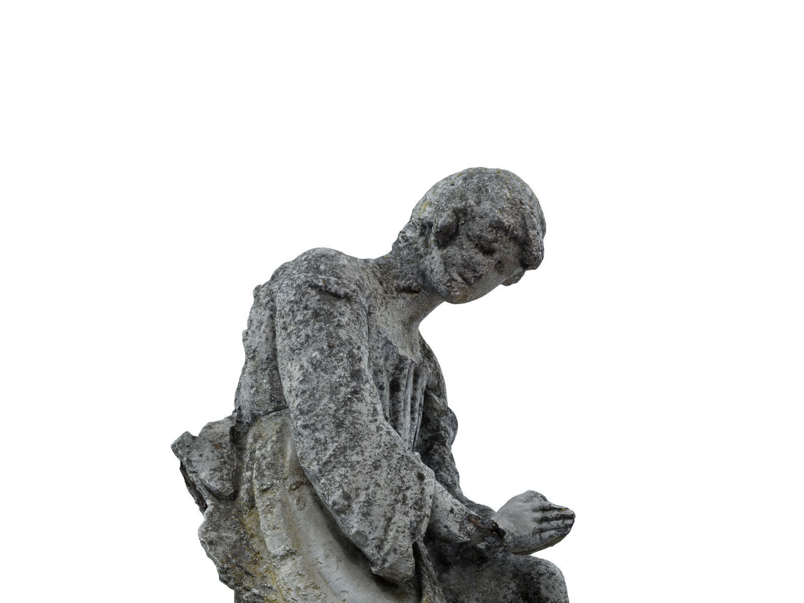 3D model Destroyed Angel Funeral Sculpture Monument VR / AR / low-poly ...