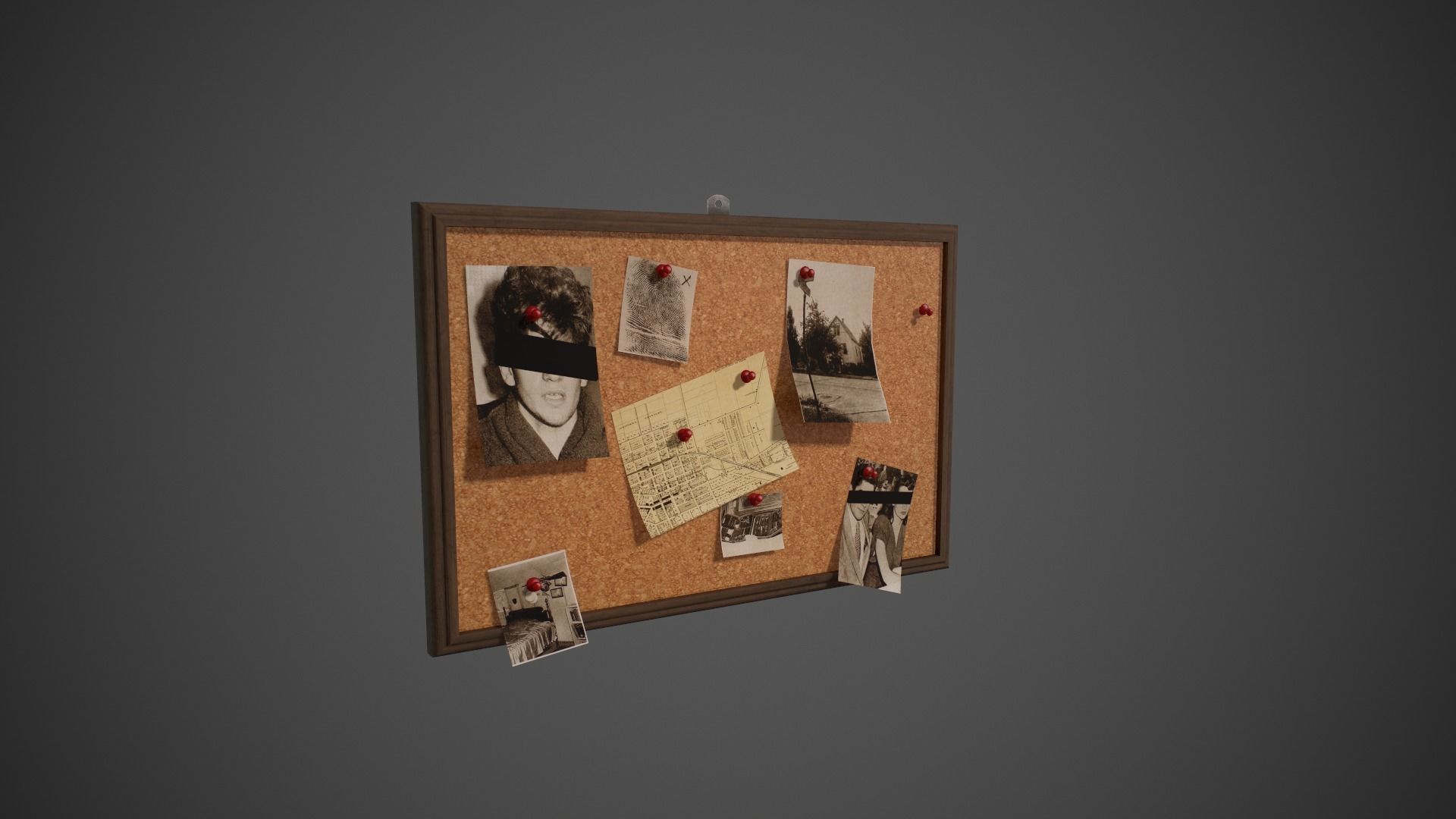 3D model Detective Pinboard VR / AR / low-poly | CGTrader