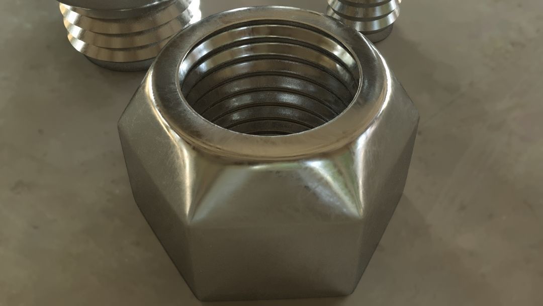 4 simple bolts uncollapsed with all modifiers for education 3D model ...