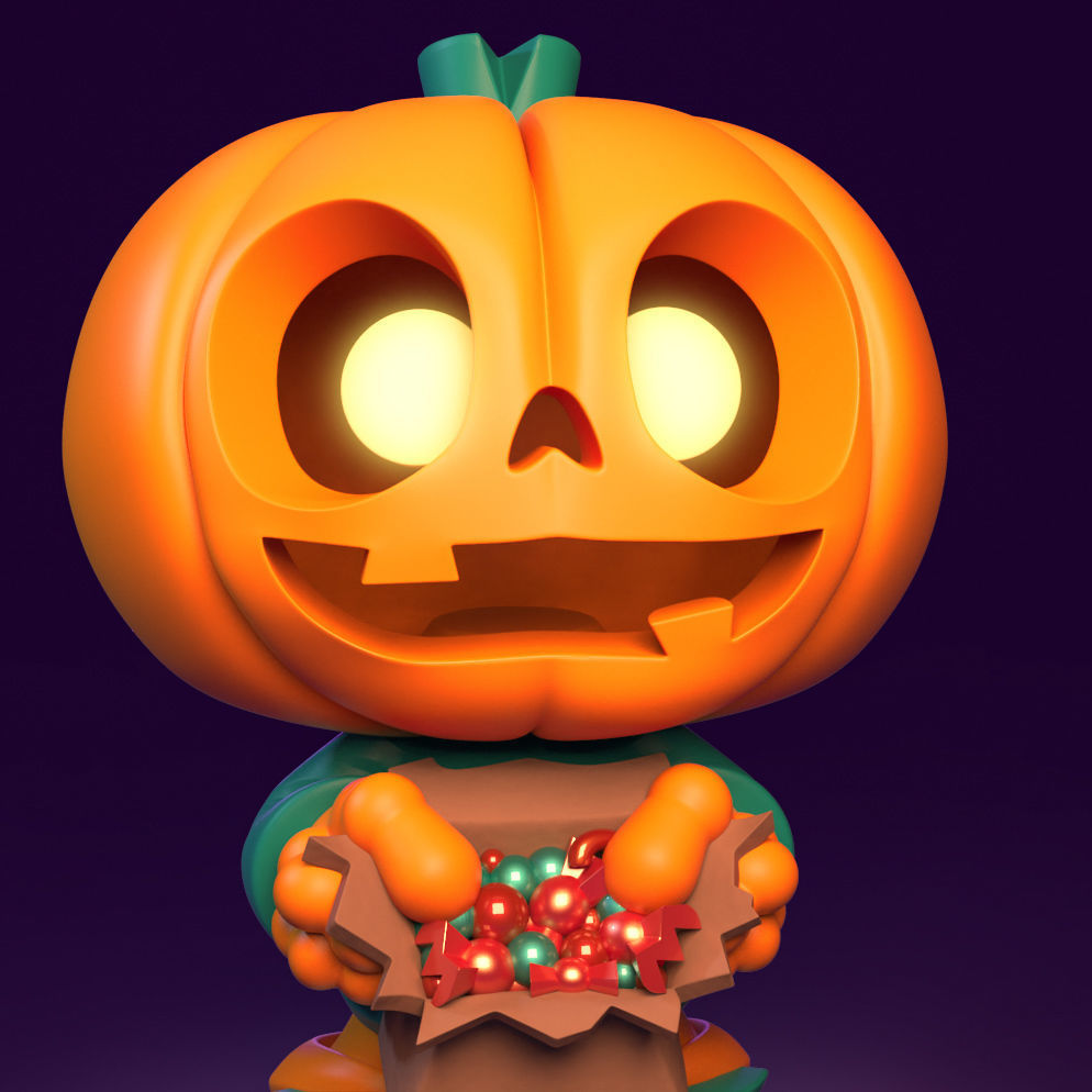 Jacko Kid Pumpkin 3D model 3D printable | CGTrader