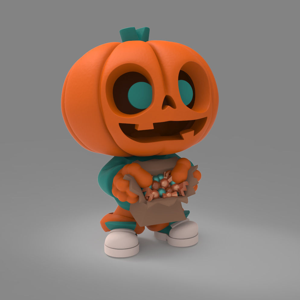 Jacko Kid Pumpkin 3D model 3D printable | CGTrader