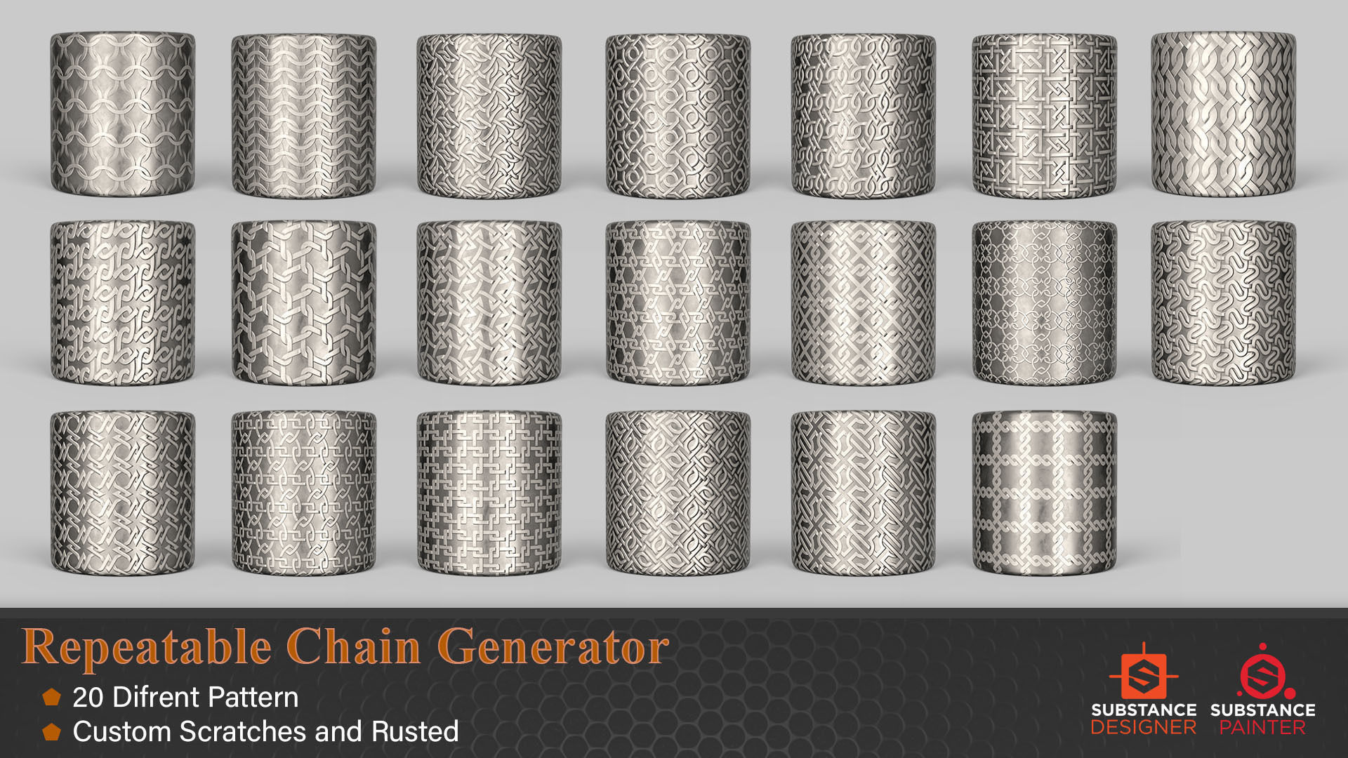 Repeatable Chain Generator 3D model | CGTrader