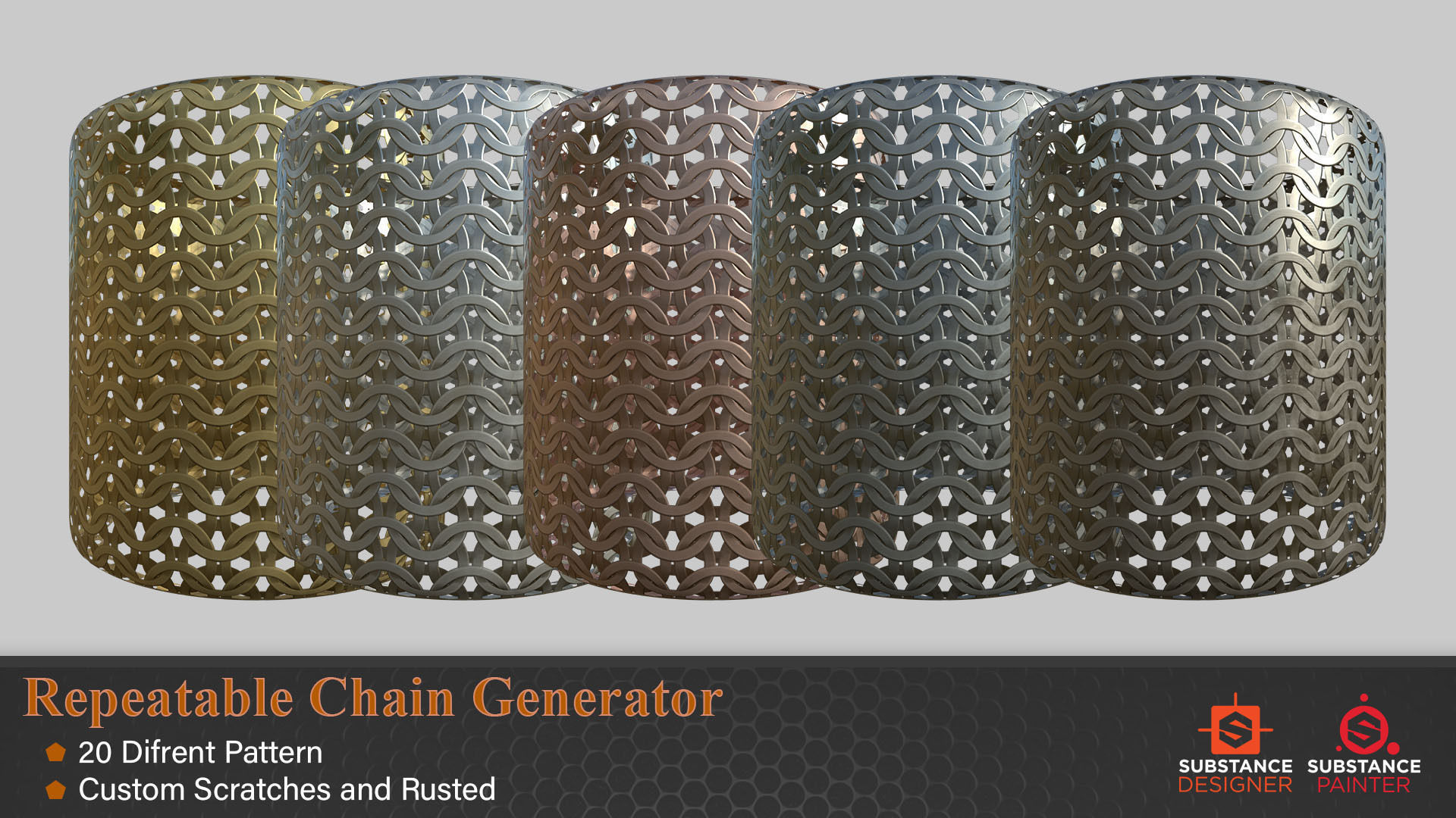 Repeatable Chain Generator 3D model | CGTrader