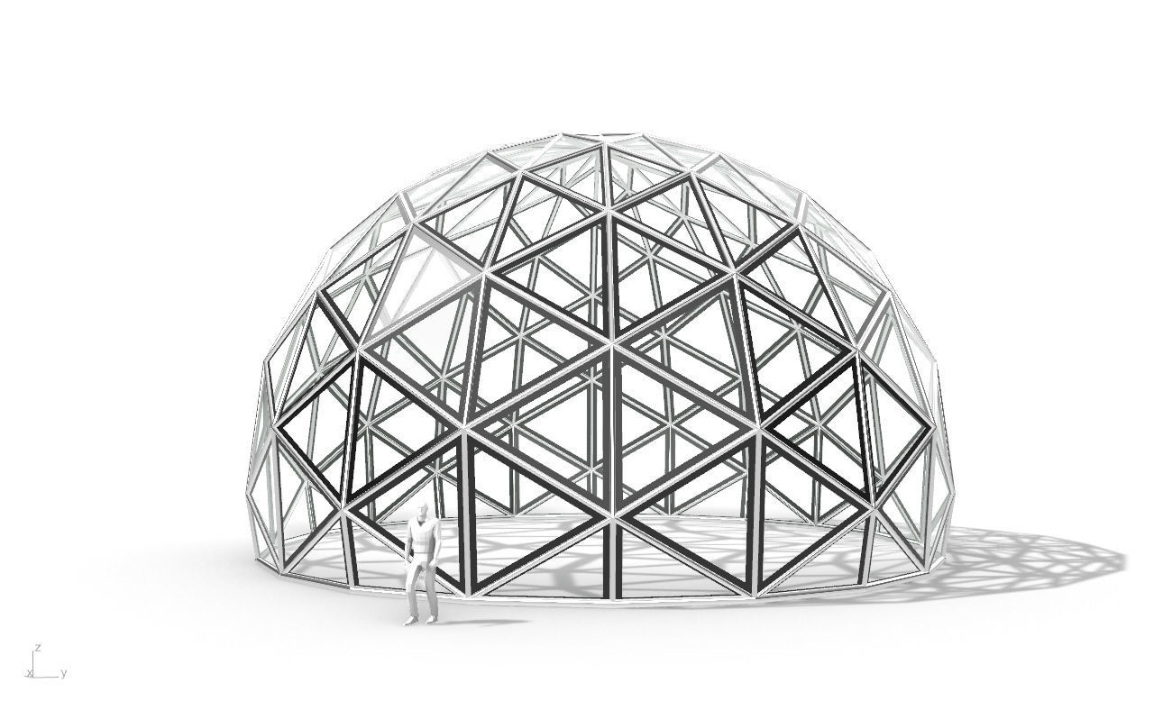 Triangulated 3D dome geodesic dome like structure v2 3D model | CGTrader