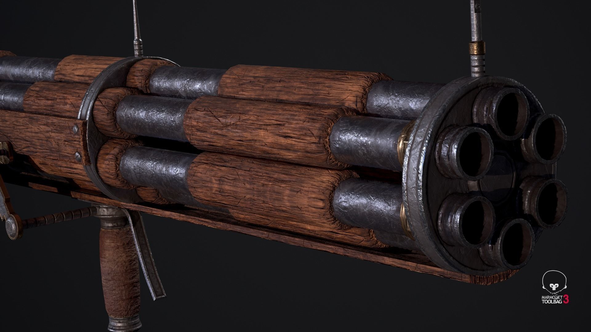 3D model Steampunk Rocket Launcher PBR Low-Poly Game Ready VR / AR ...