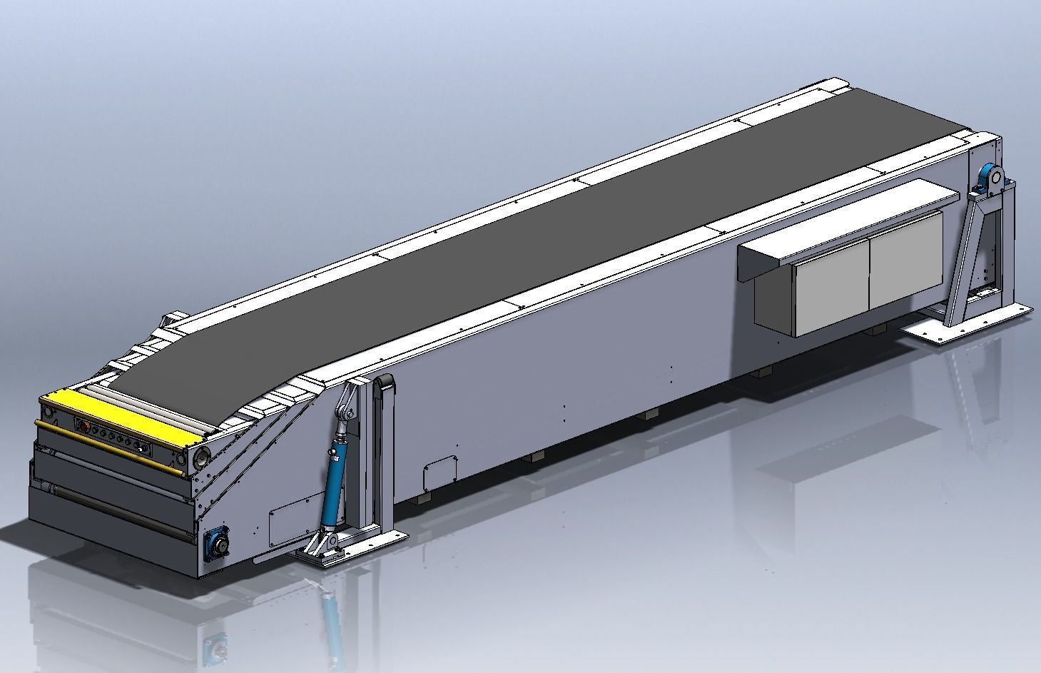 3D design of four-section telescopic belt loading conveyor 3D model ...