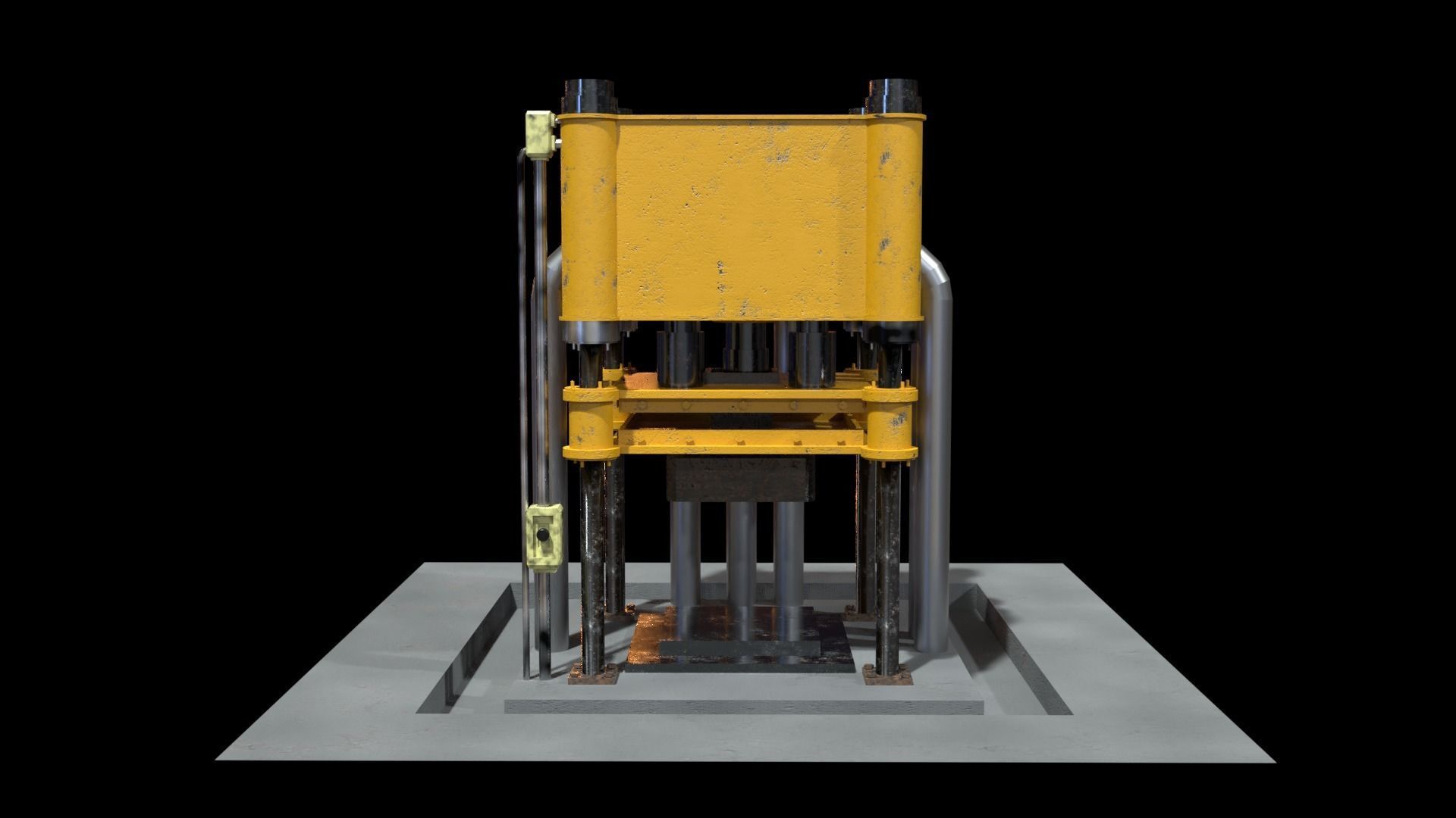 metal forging machine 3D model animated | CGTrader