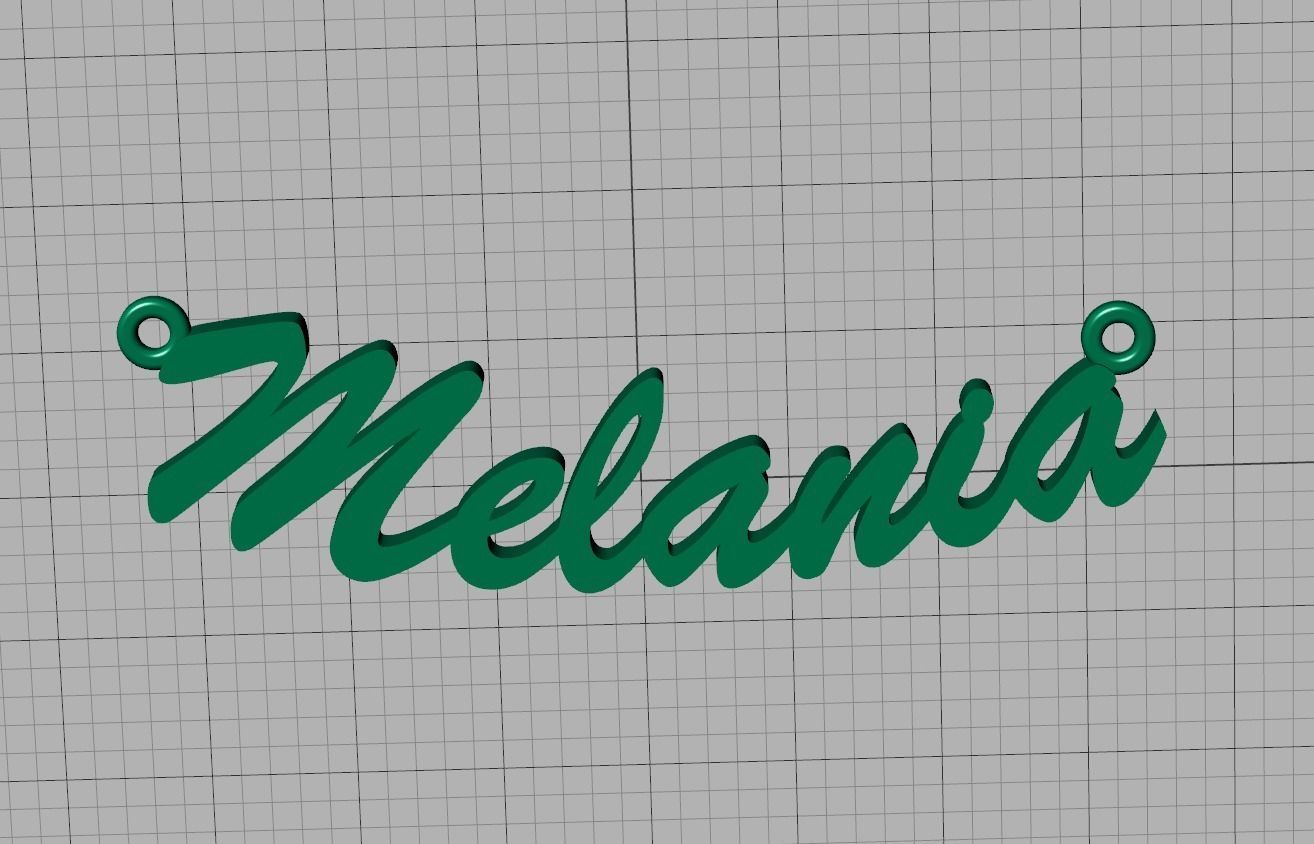 Name Necklace MELANIA delicate 3dmodel 3D model 3D printable | CGTrader