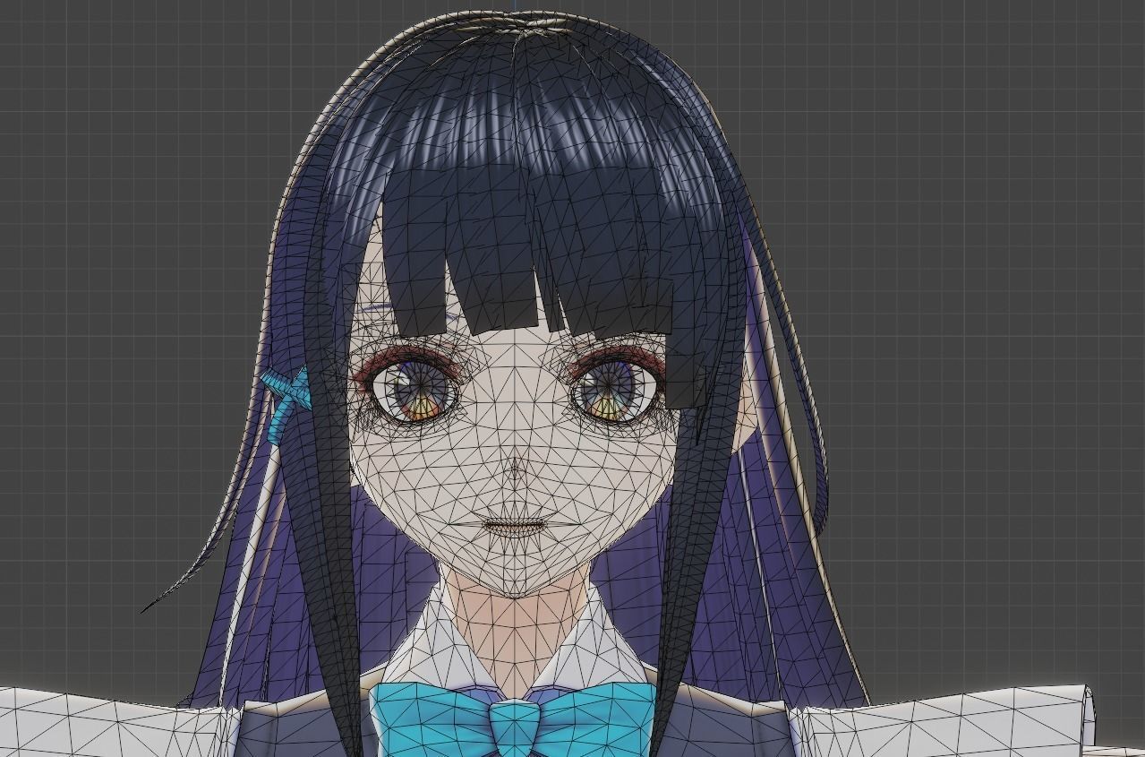 Kawaii anime girl 3D model free 3D model rigged | CGTrader