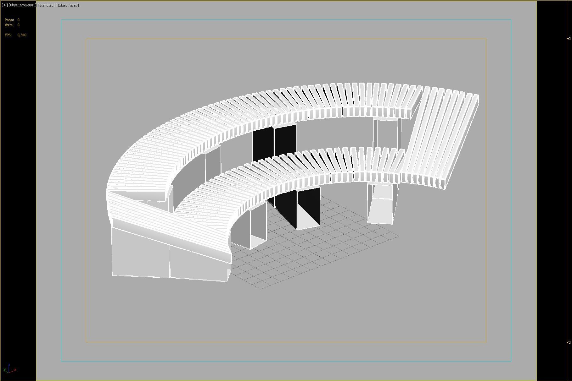 parametric wooden tribune 3D model | CGTrader