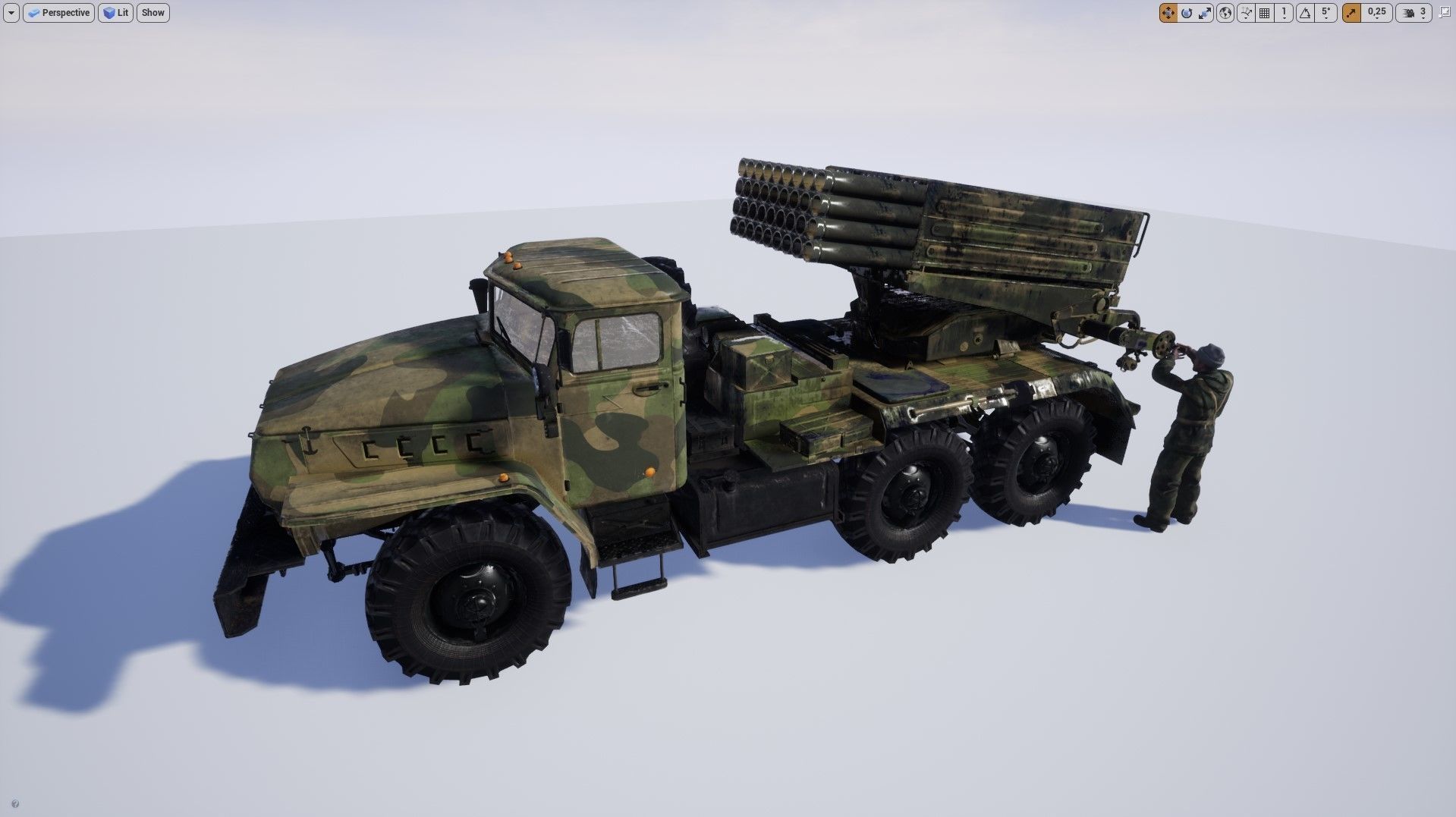3D model BM 21 Grad Rocket and Soldier VR / AR / low-poly | CGTrader