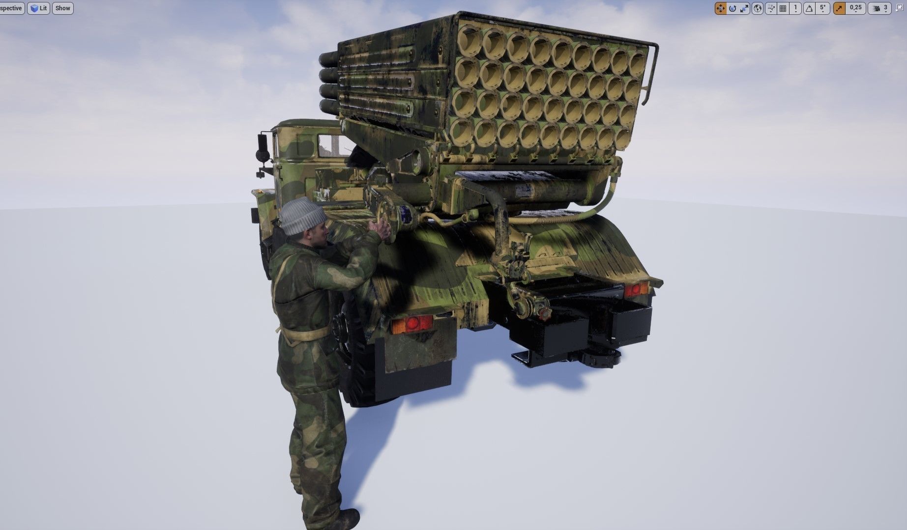 3D model BM 21 Grad Rocket and Soldier VR / AR / low-poly | CGTrader