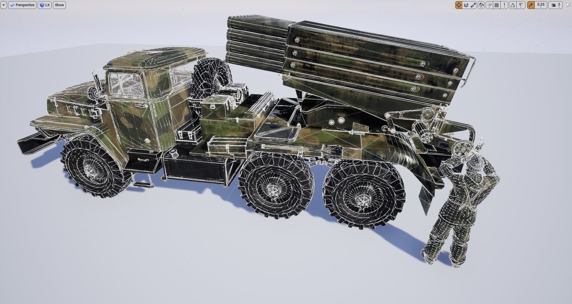 3D model BM 21 Grad Rocket and Soldier VR / AR / low-poly | CGTrader