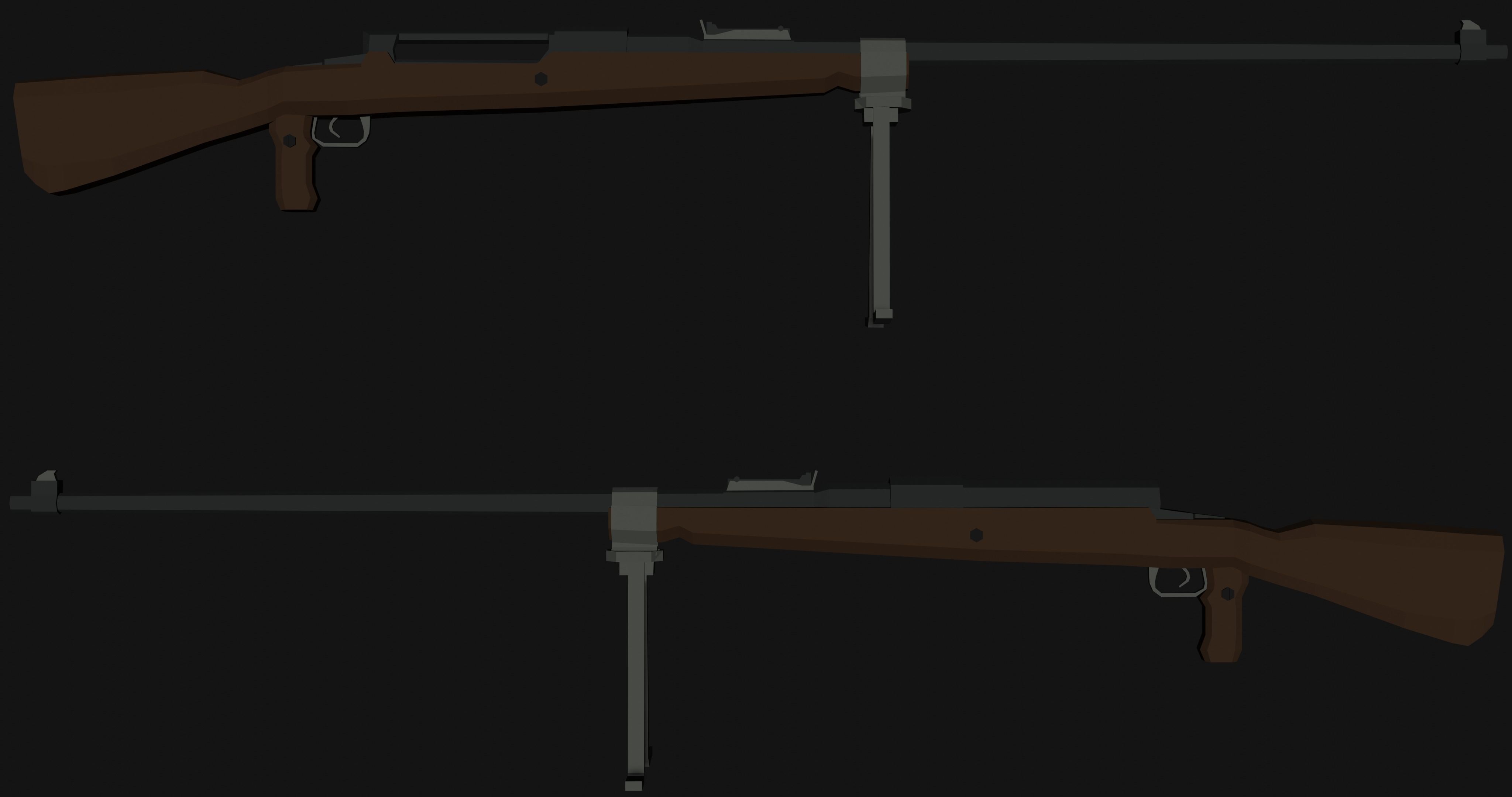 3D model WW German weapon pack 12 models Low Poly VR / AR / low-poly ...