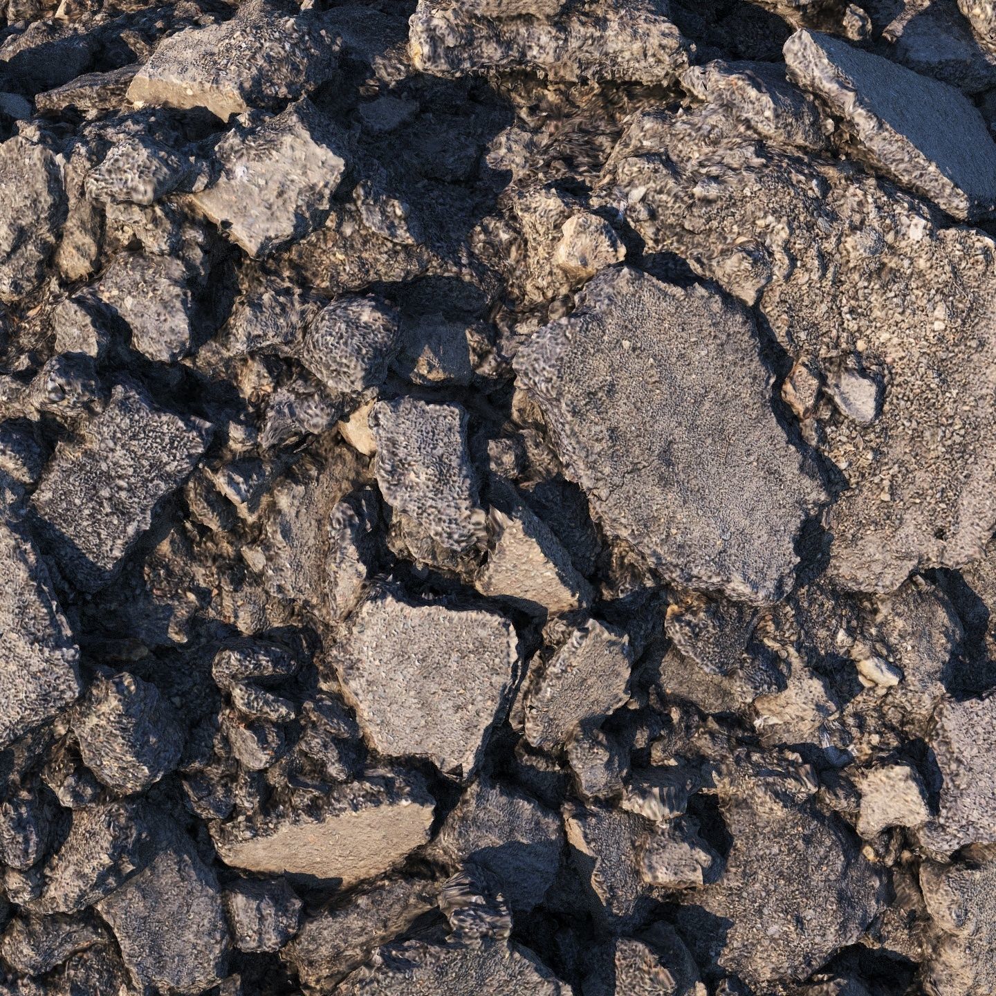 Pile of broken asphalt 3D model | CGTrader