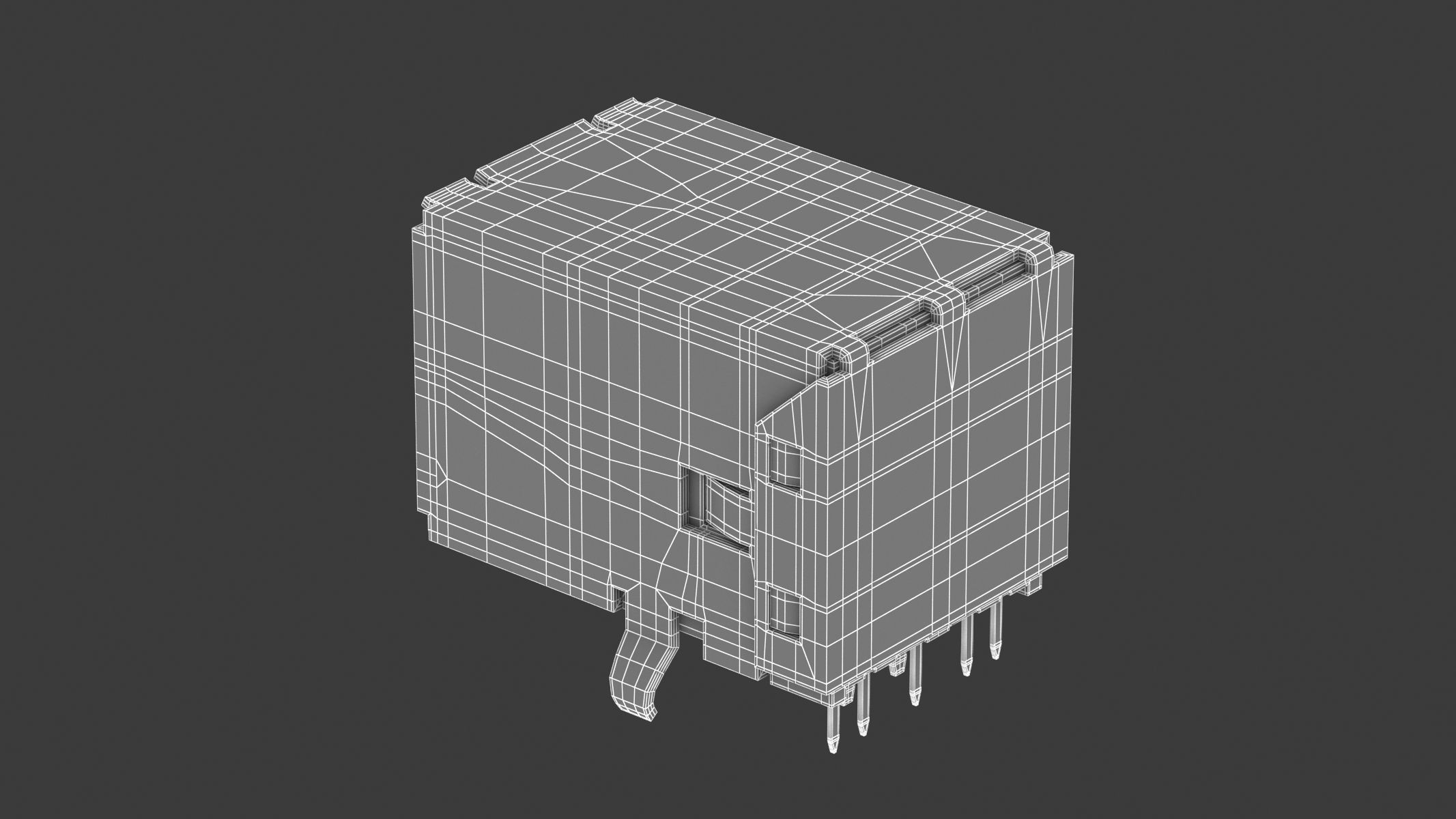 USB Type B Female Module 3D model | CGTrader