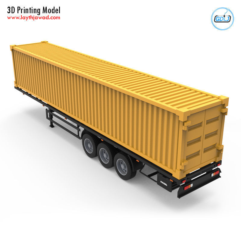 Container Trailer 1-32 3D model 3D printable | CGTrader