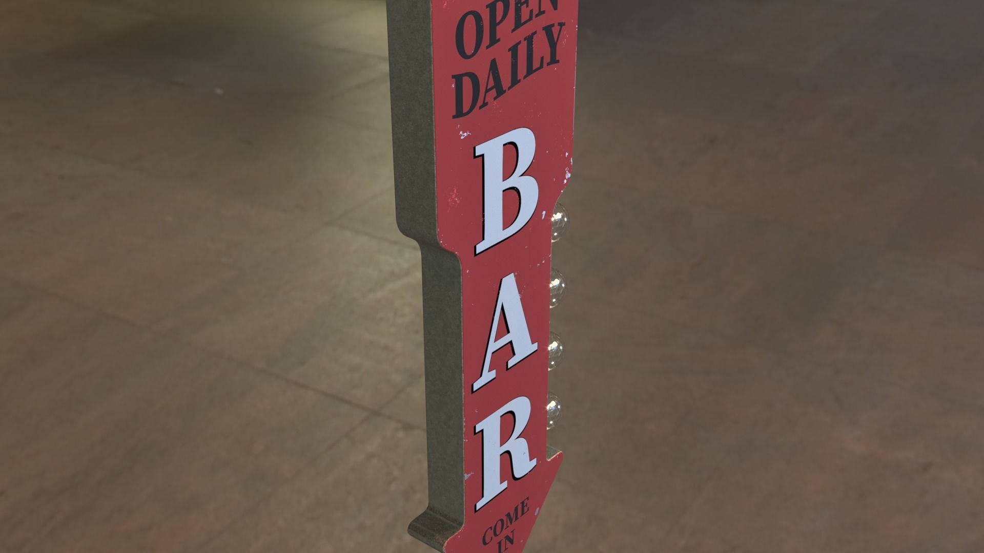 3D model BAR Open Daily sign LED Marquee VR / AR / low-poly | CGTrader