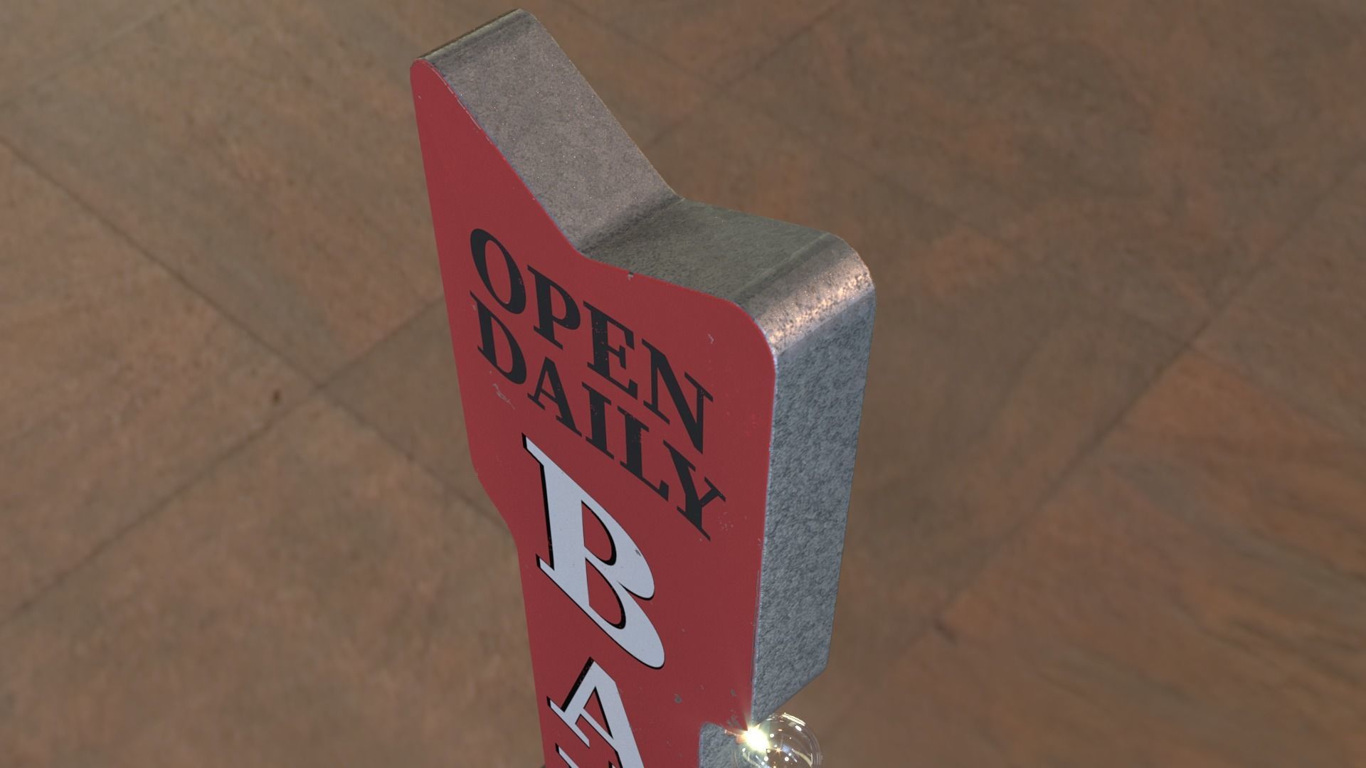 3D model BAR Open Daily sign LED Marquee VR / AR / low-poly | CGTrader