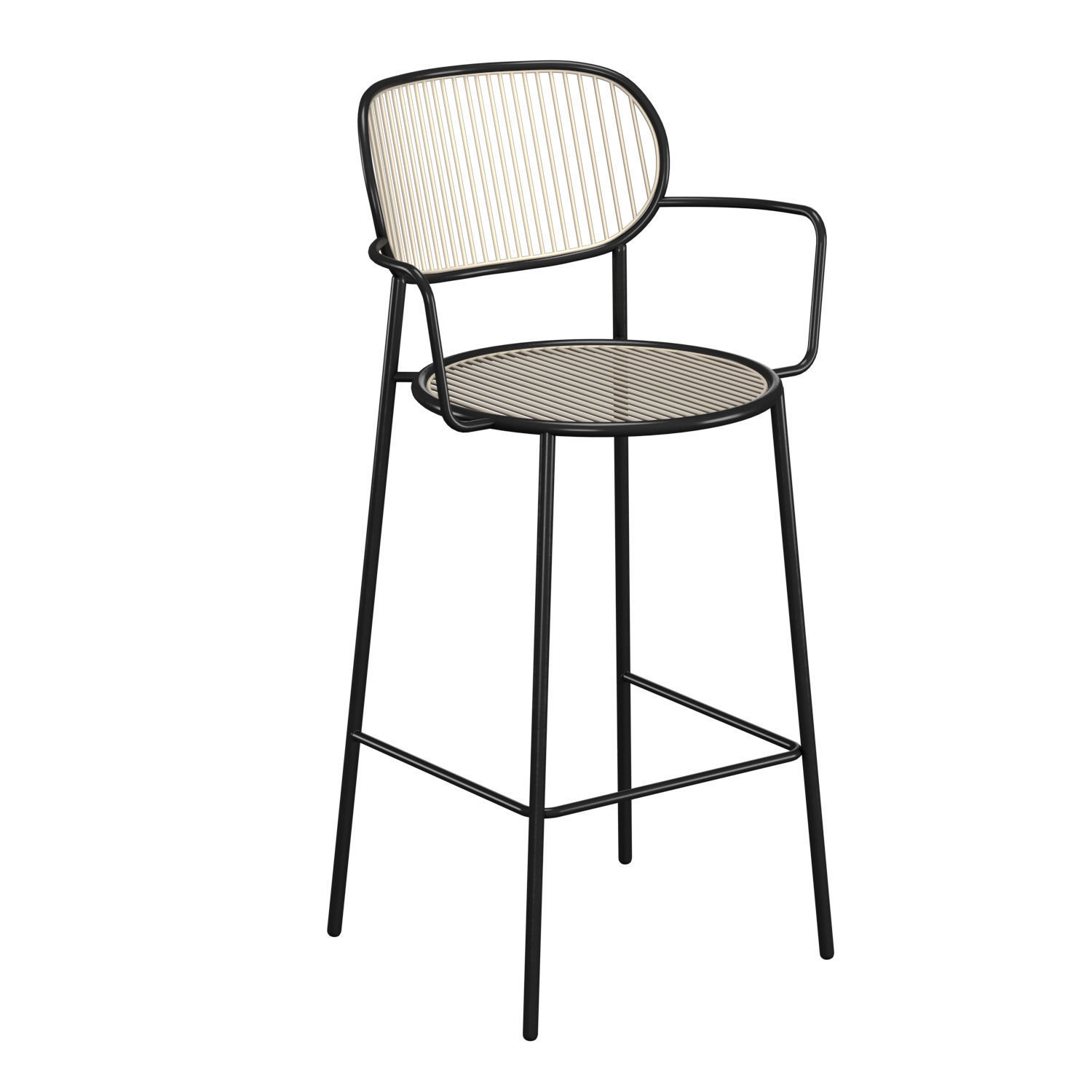 Piper Bar Chair with Armrests 3D model | CGTrader