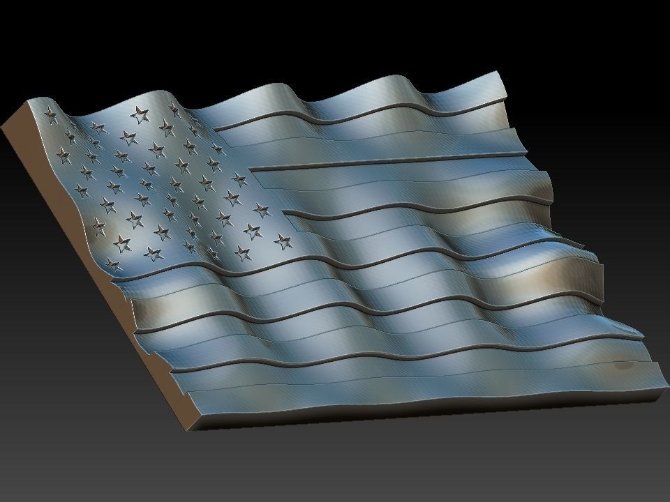 USA United States Flag Eagle 3D STL Model for CNC Router 3D model ...