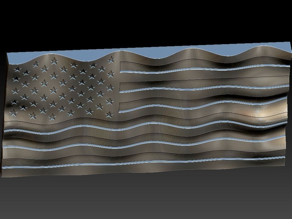 USA United States Flag Eagle 3D STL Model for CNC Router 3D model ...