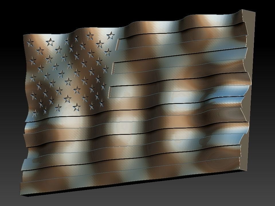 USA United States Flag Eagle 3D STL Model for CNC Router 3D model ...