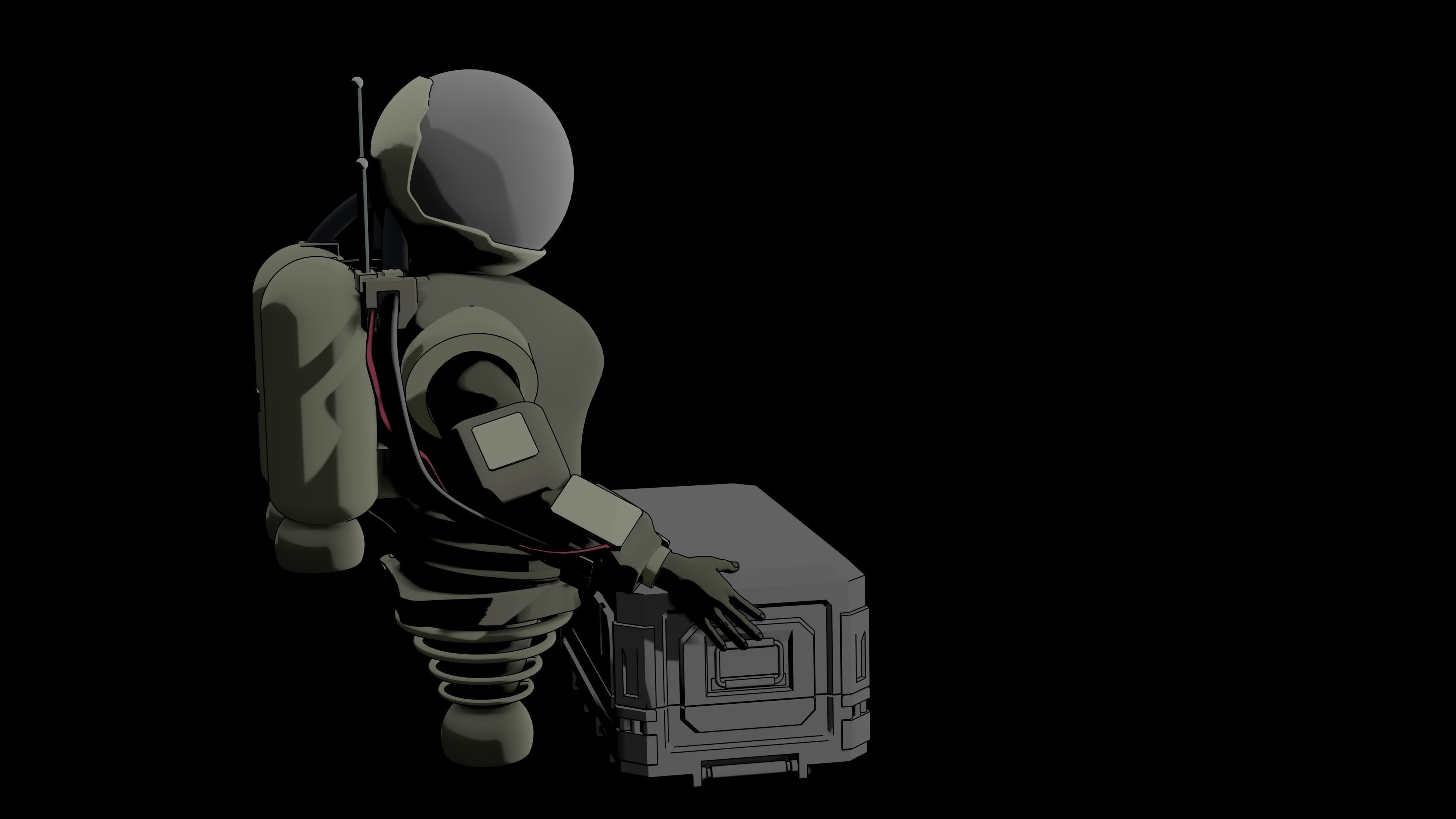 Retro Space Man 3D model | CGTrader