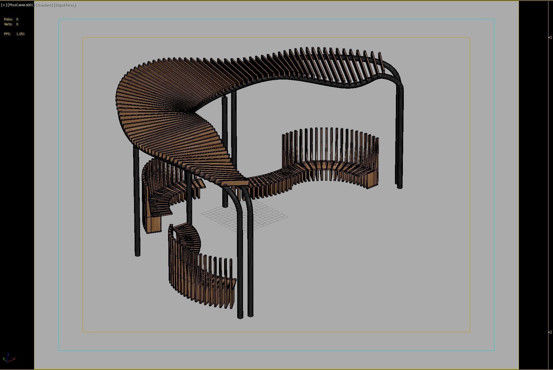parametric wooden park bench 3D model | CGTrader