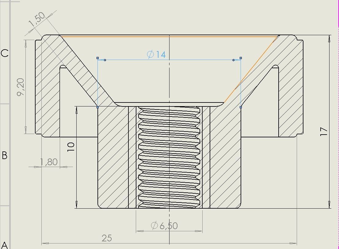 3D nuts M6 06014-11250624 Raendelschrauben Knurled print model 3D model ...
