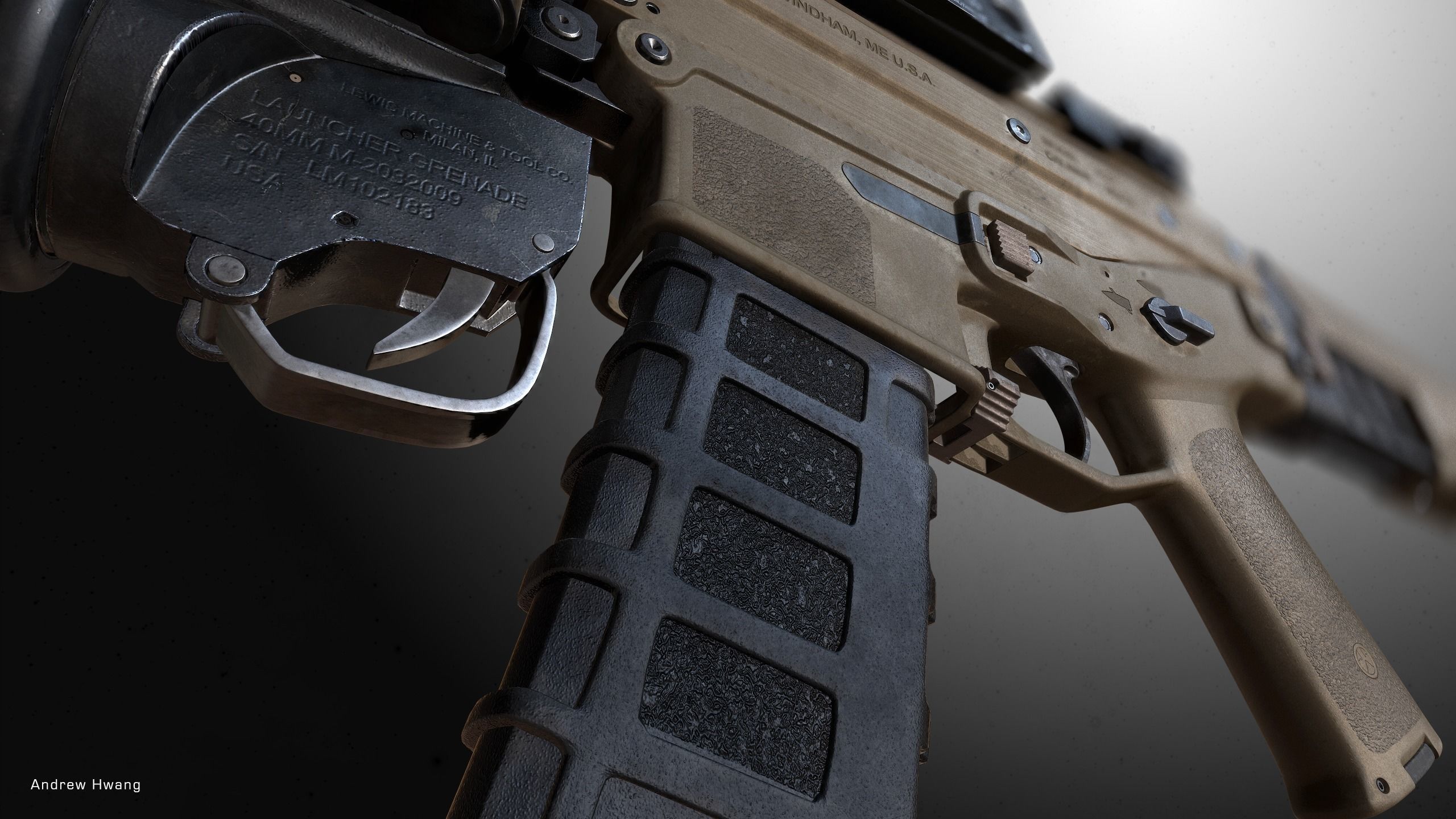 ACR Rifle 2x Color Versions Black and Tan 3D model | CGTrader