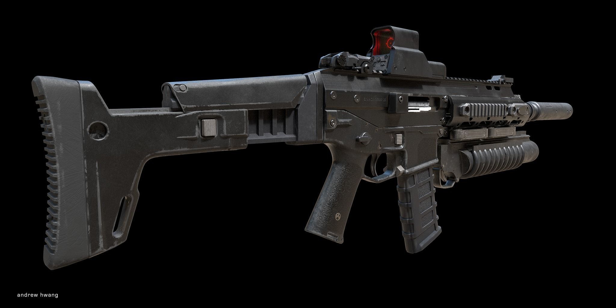 ACR Rifle 2x Color Versions Black and Tan 3D model | CGTrader