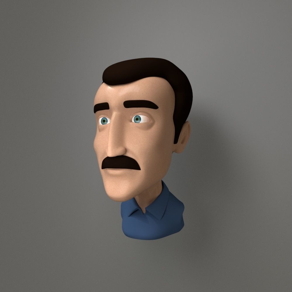 3D model male Cartoon Face VR / AR / low-poly | CGTrader