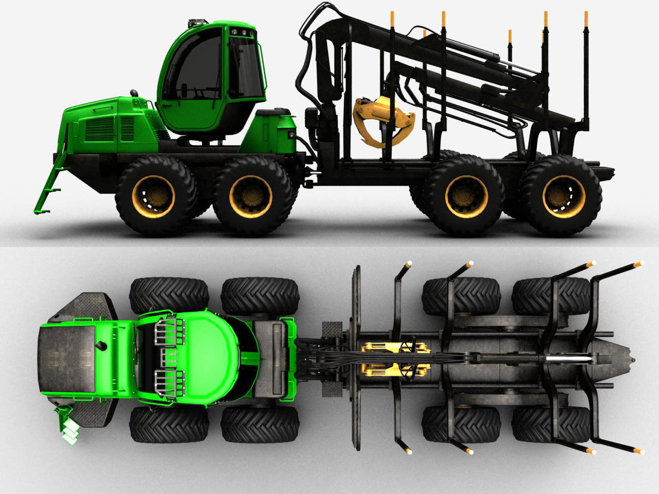 3D model Forwarder John Deere VR / AR / low-poly | CGTrader