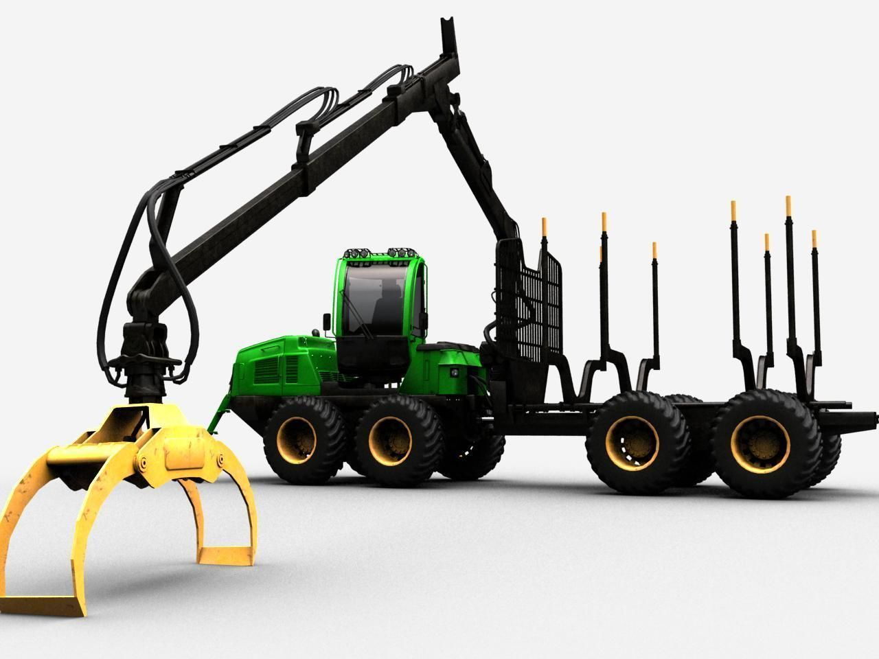 3D model Forwarder John Deere VR / AR / low-poly | CGTrader