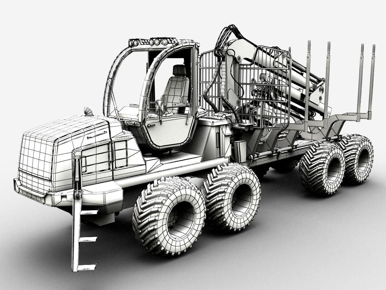 3D model Forwarder John Deere VR / AR / low-poly | CGTrader