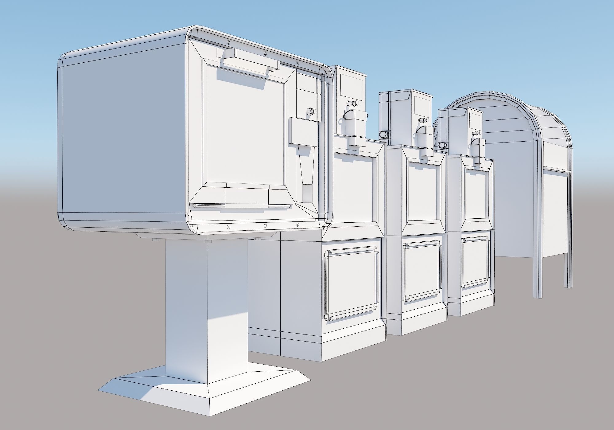 3D model Newspaper Boxes Post box New York City VR / AR / low-poly ...