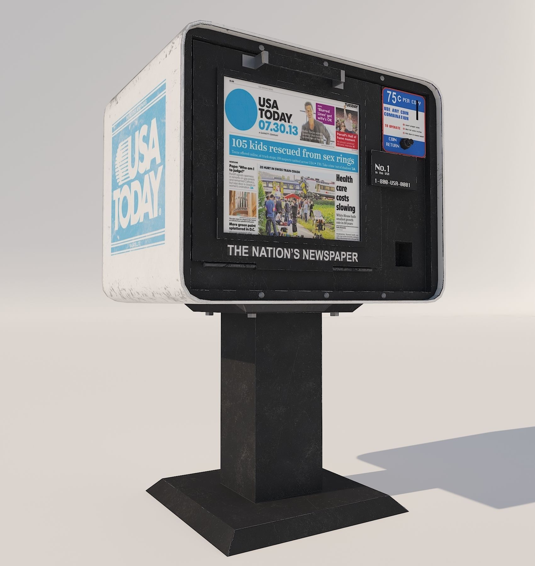 3D model Newspaper Boxes Post box New York City VR / AR / low-poly ...