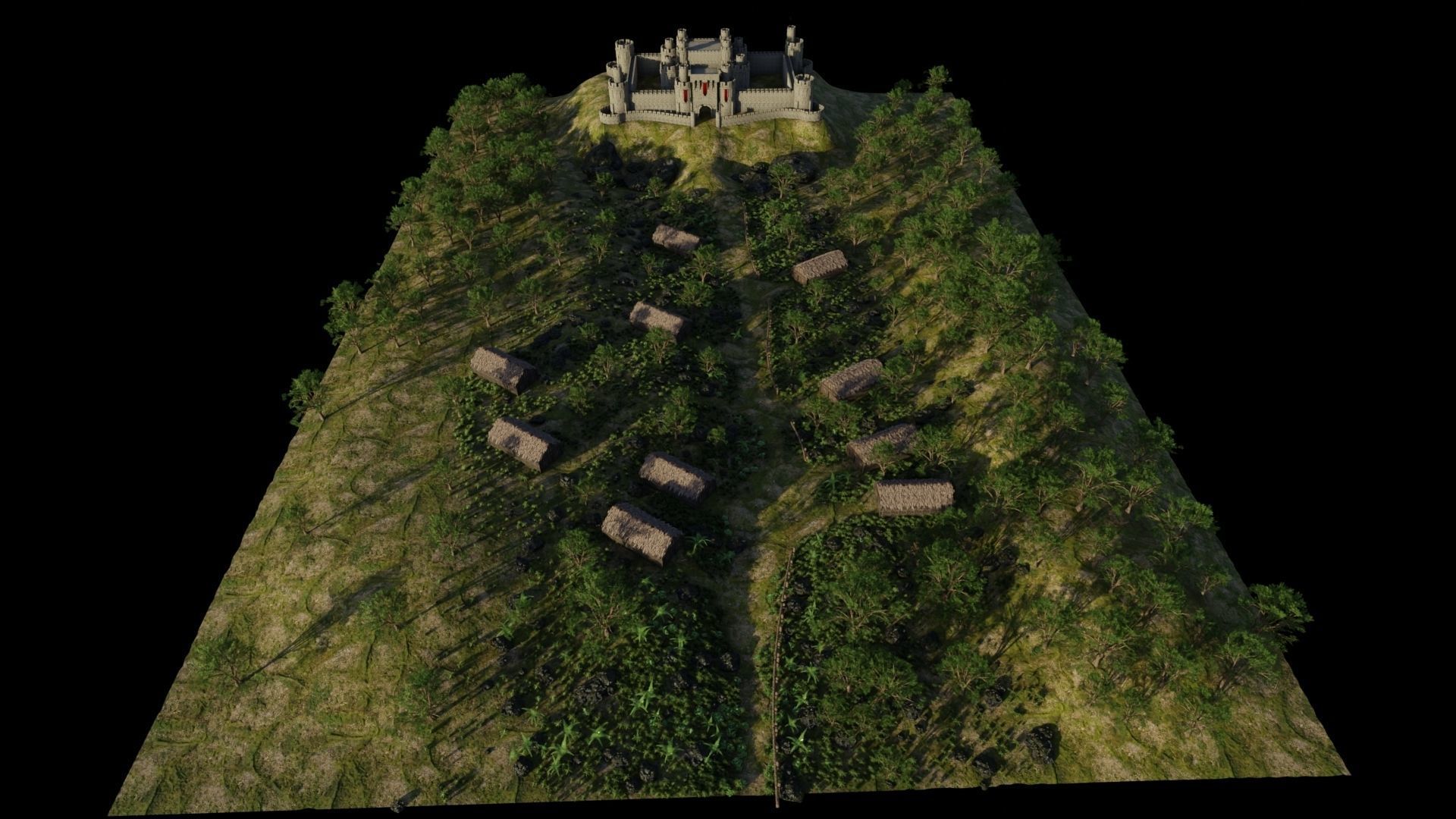 Path to Castle Scene v2 3D model | CGTrader