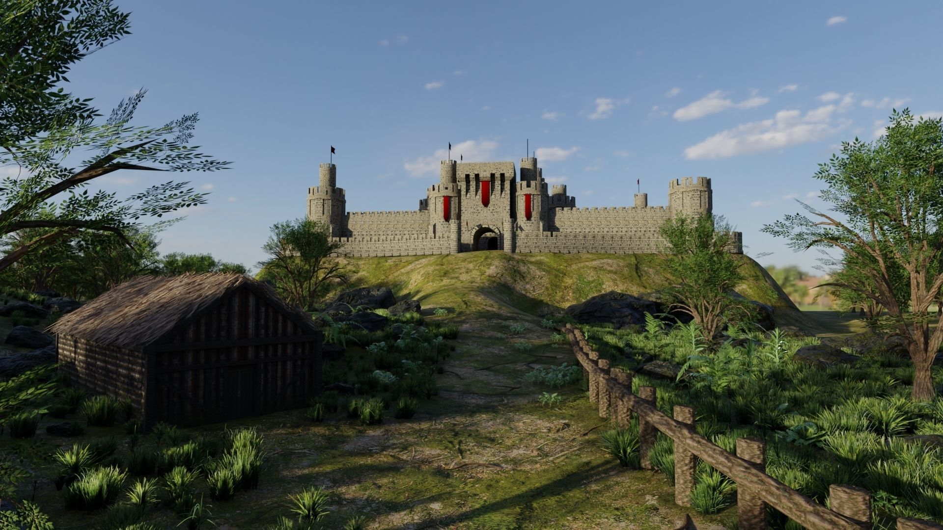 Path to Castle Scene v2 3D model | CGTrader