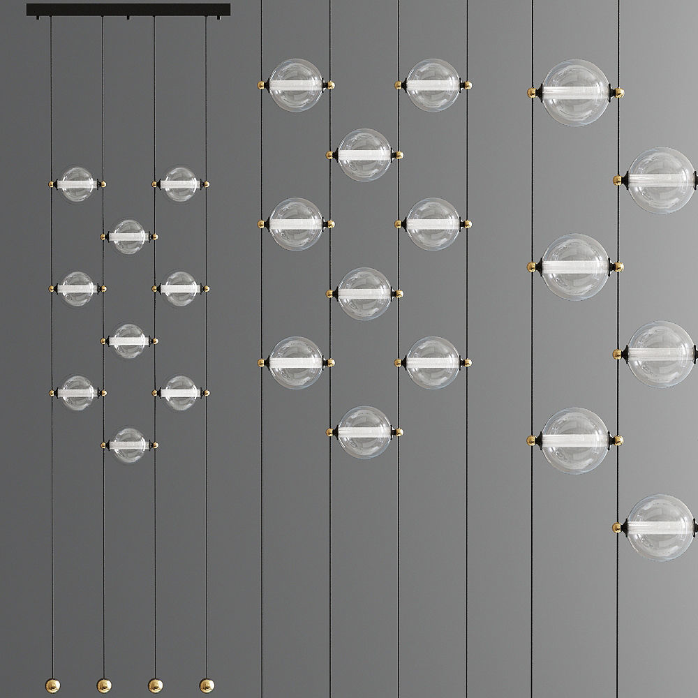 Abacus Floor To Ceiling Led Linear Suspension 3D model | CGTrader