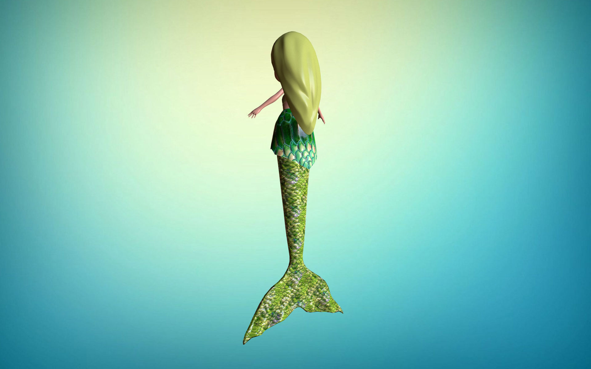 3D model Sweet mermaid VR / AR / low-poly | CGTrader