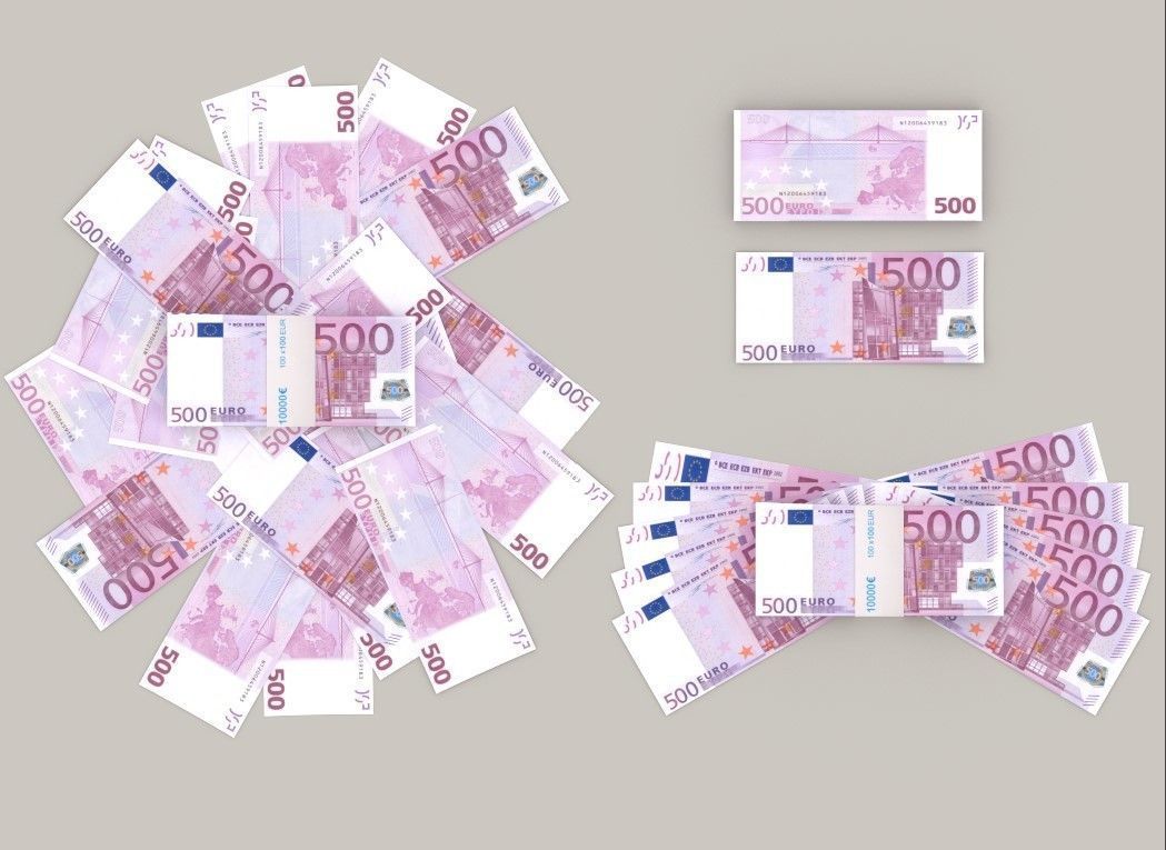 500 euro banknote packs 3D model | CGTrader