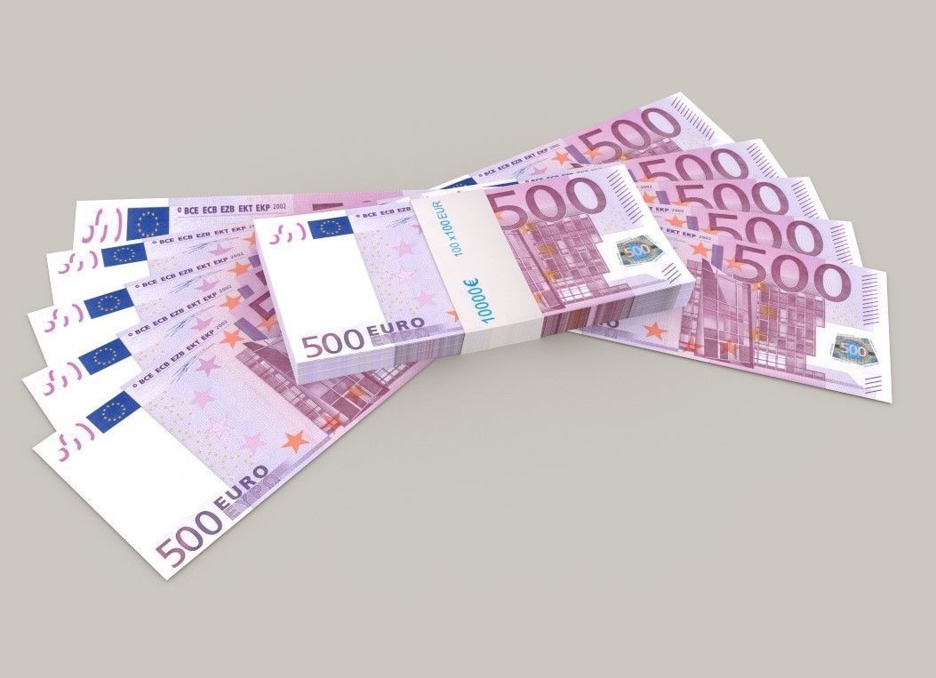 500 euro banknote packs 3D model | CGTrader