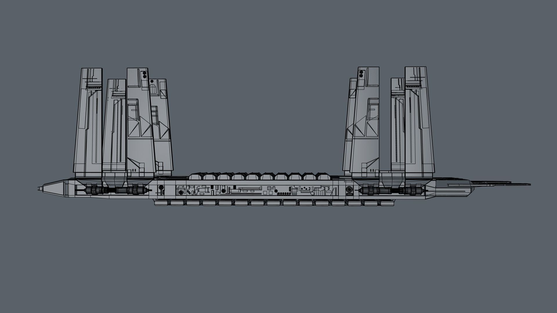 3D model Eta-class supply barge Spaceship VR / AR / low-poly | CGTrader