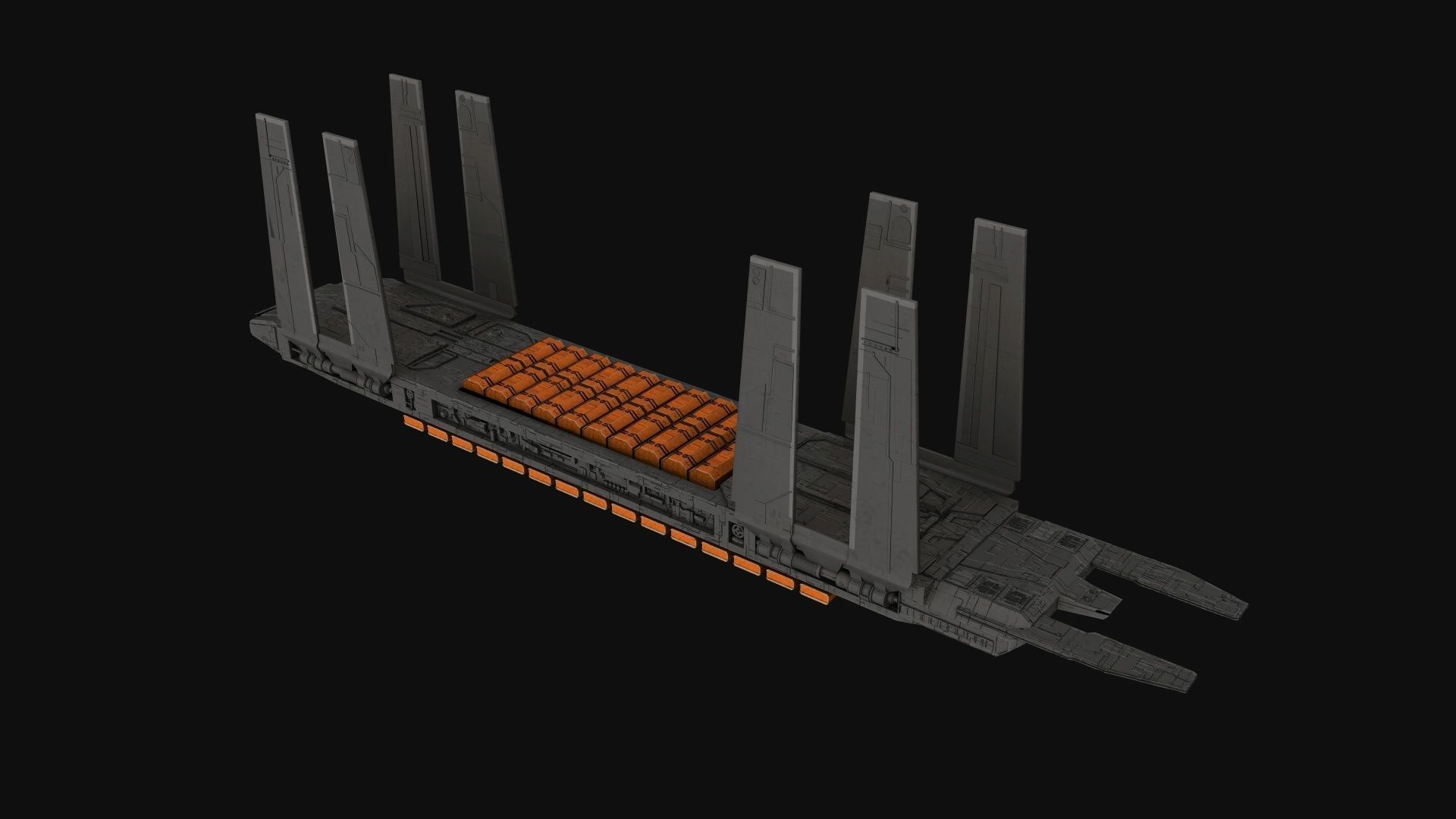 3D model Eta-class supply barge Spaceship VR / AR / low-poly | CGTrader